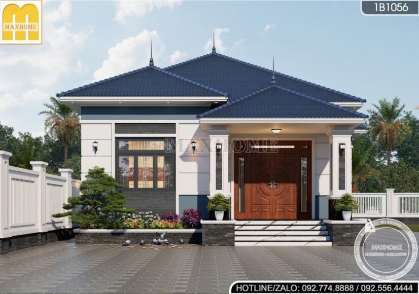 Bản vẽ giá rẻ nhà cấp 4 mái Nhật ĐẸP MÊ LY 3 phòng ngủ rộng rãi