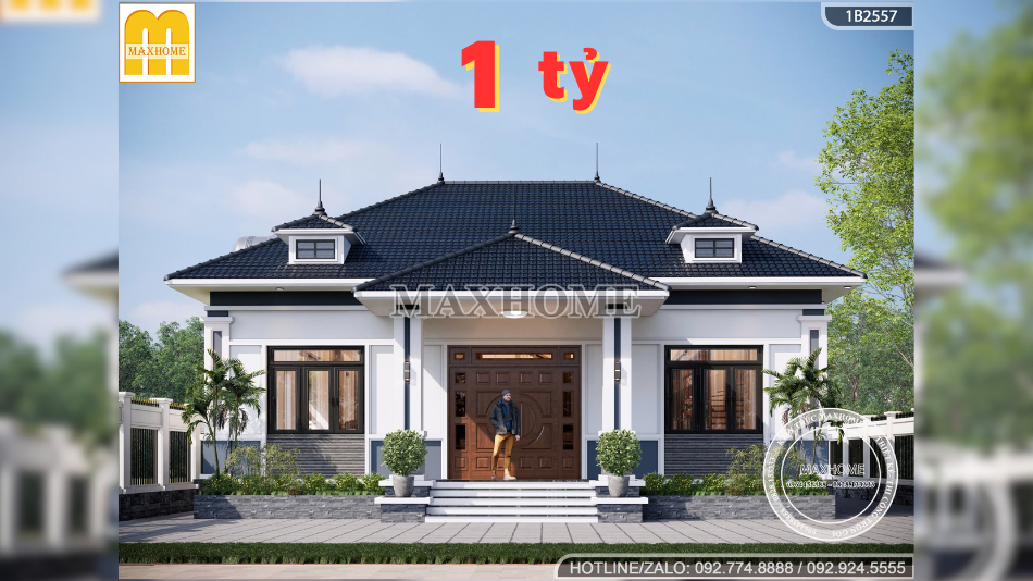 Mẫu nhà vườn mái Nhật đẹp xuất sắc thiết kế 3 phòng ngủ rộng rãi