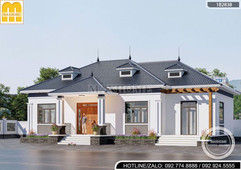 Mẫu nhà vườn mái Nhật tuyệt đẹp với 4 phòng ngủ rộng rãi